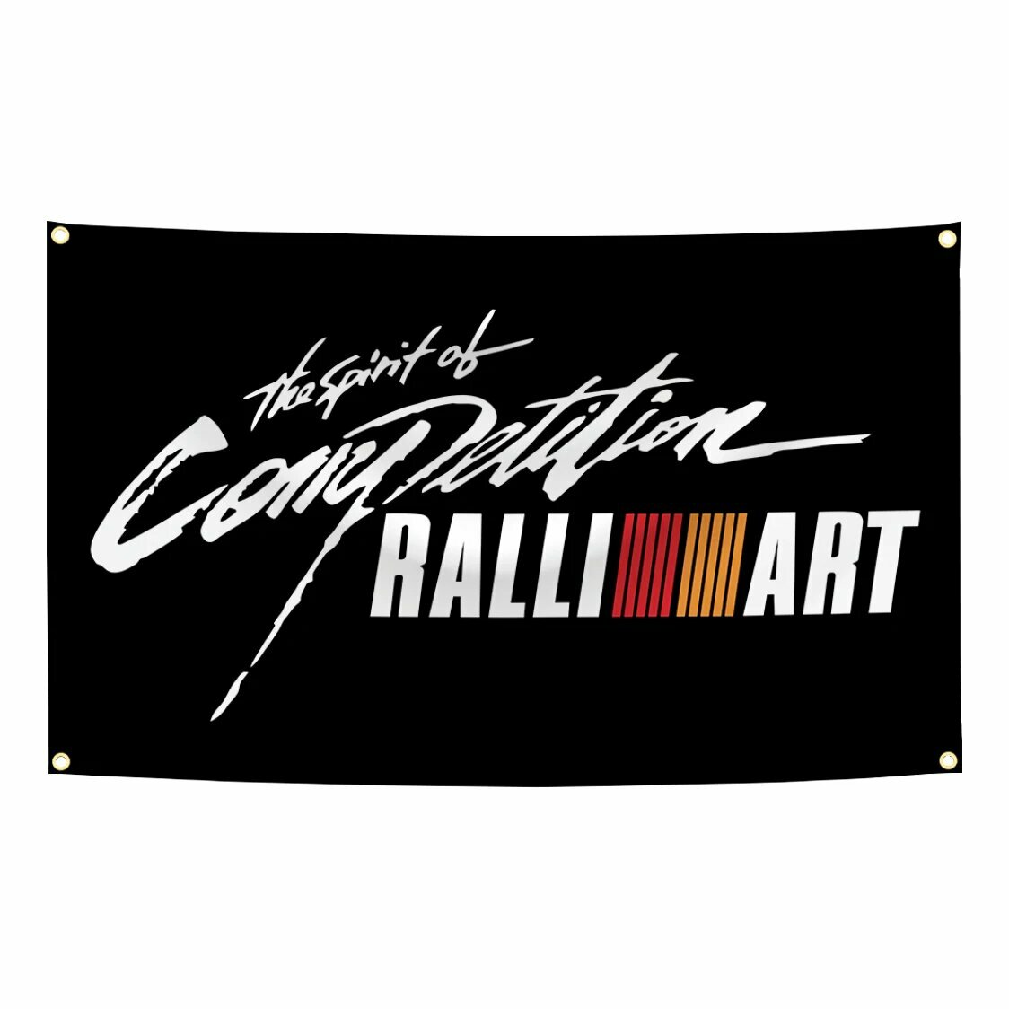 R-Ralliarts гоночный автомобиль флаг 90x150 см Черный, 60 х 90 см, 4 holes in 4 corners