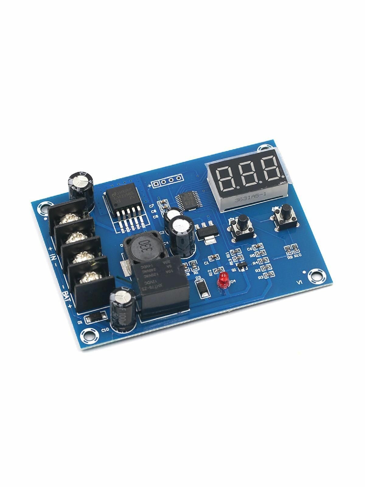 Модуль зарядки аккумулятора 12/24V DC10-30V с защитным выключателем, цифровым дисплеем и регулировкой напряжения