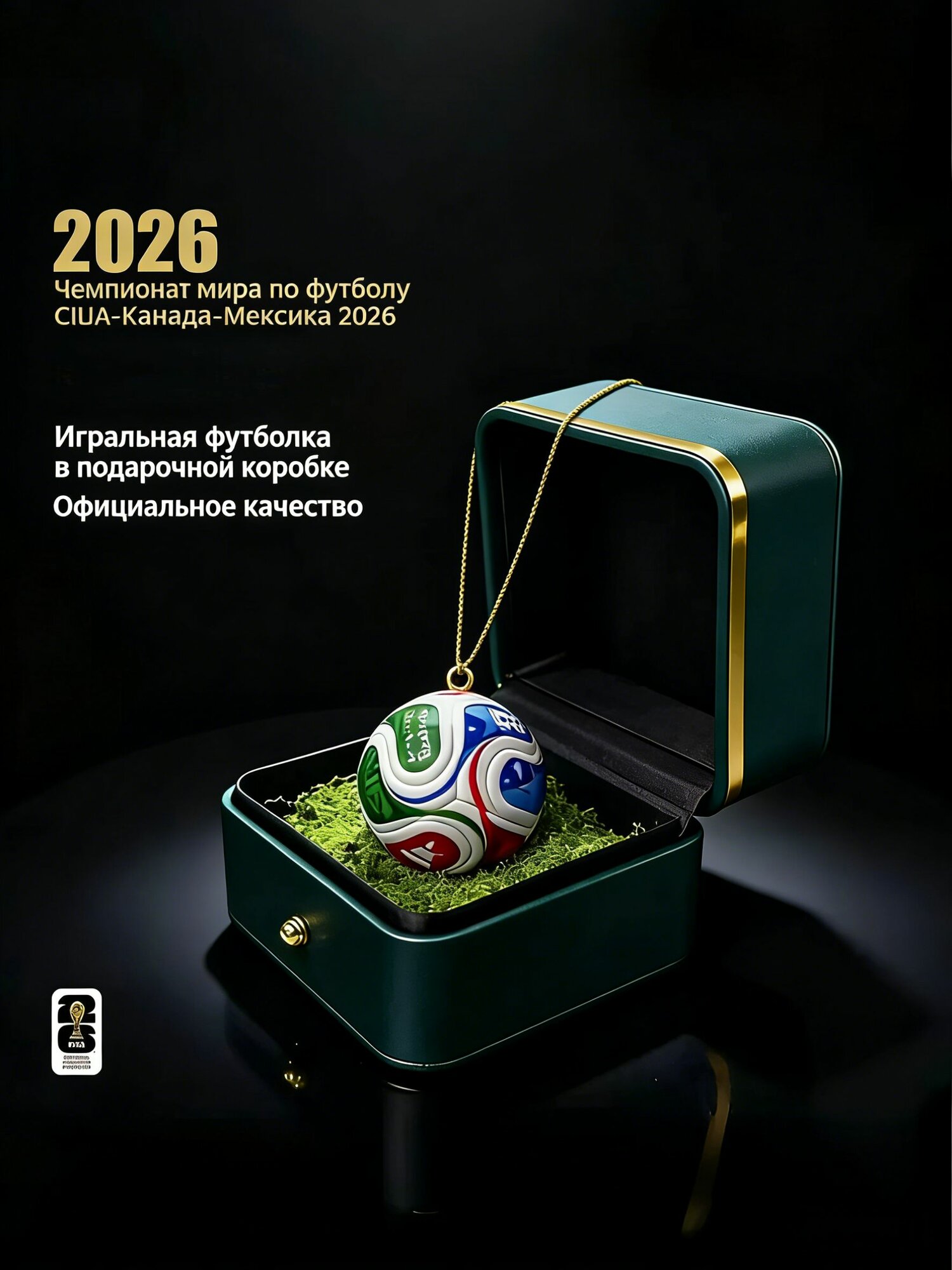 Брелок чемпионата мира по футболу 2026 с талисманами Зейу Клатч Мейпл в подарочной упаковке сувенир