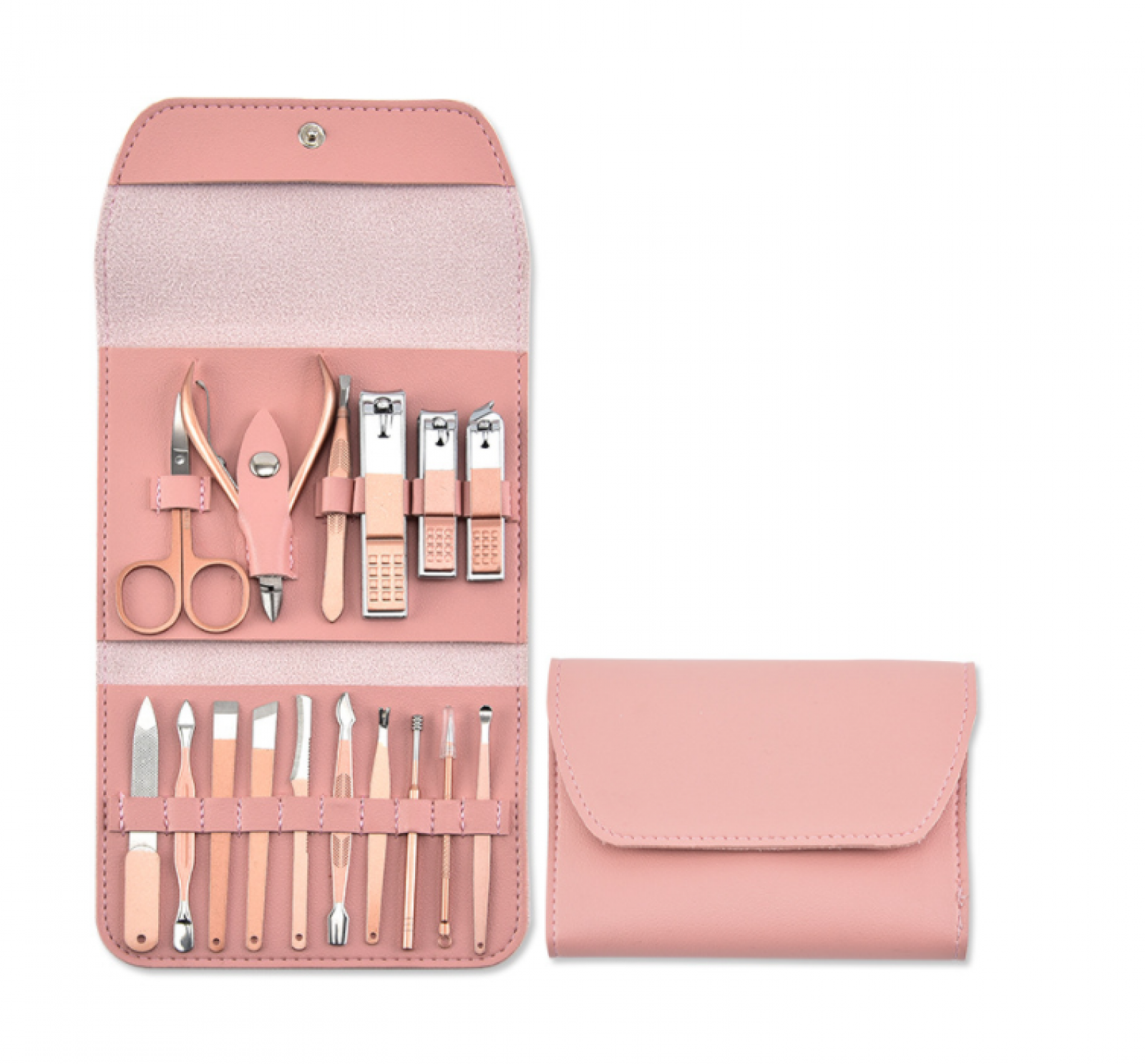 Профессиональный маникюрный набор MyPads A156-950 из нержавеющей стали с бежевым матовым покрытием