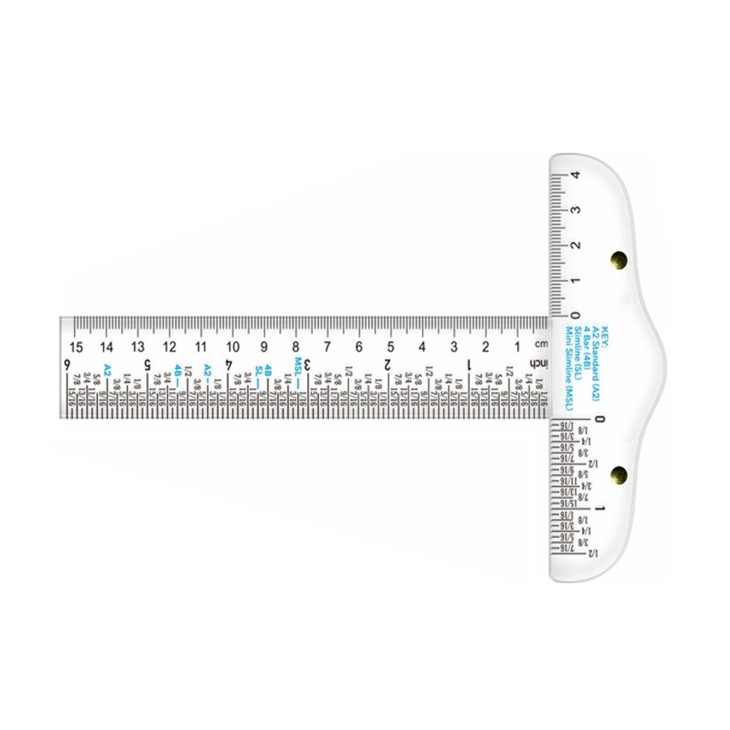 6-Дюймовая Прозрачная Акриловая Т-образная линейка Для удобства изготовления Ручного инструмента С Т-образной квадратной линейкой Как в дюймовых, так и в метрических измерениях