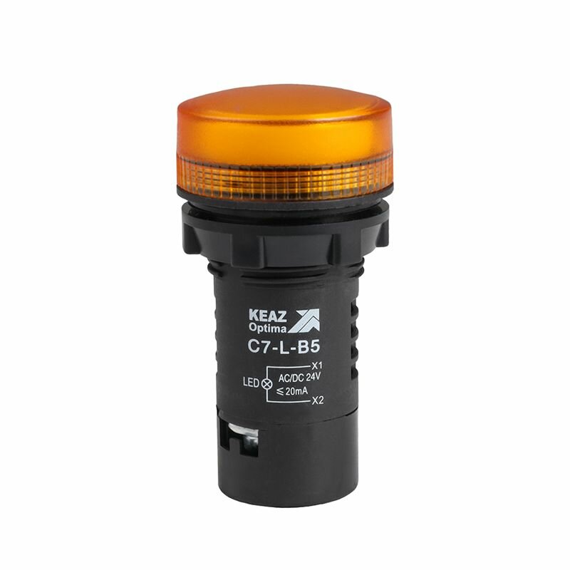 Лампа светодиодная OptiSignal Compact D22 С7-L-B5 желт. 24В AC/DC XB7EV05BP КЭАЗ 362151