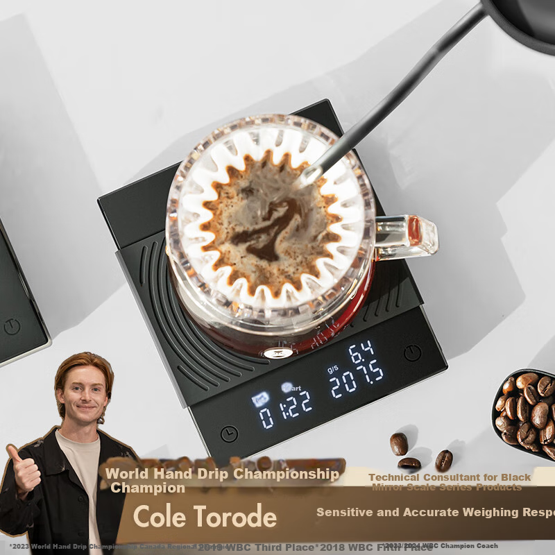 Timemore Black Mirror BASIC Умный кофейный весы с таймером для фильтрации и выпечки Цвет：Черный зеркальный базовый