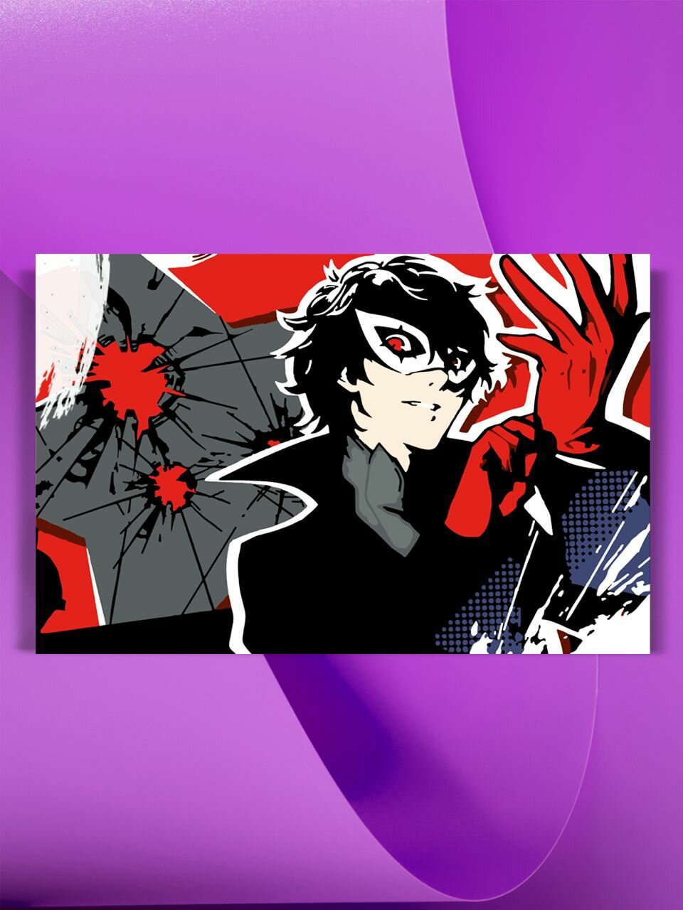 Картина по номерам на холсте Persona 5 - Джокер, 40 х 60 см