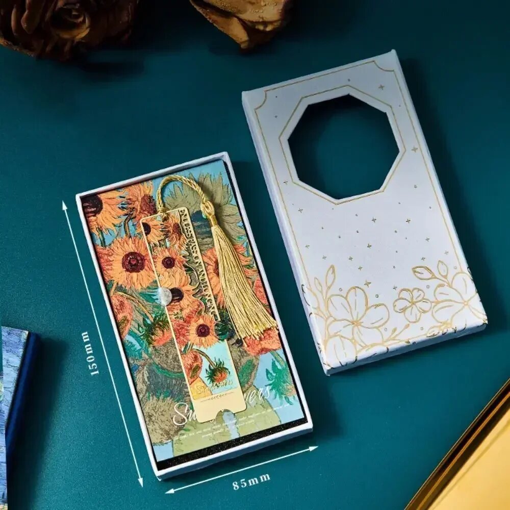 Закладка металлическая с подвеской и кисточкой, Sunflower box