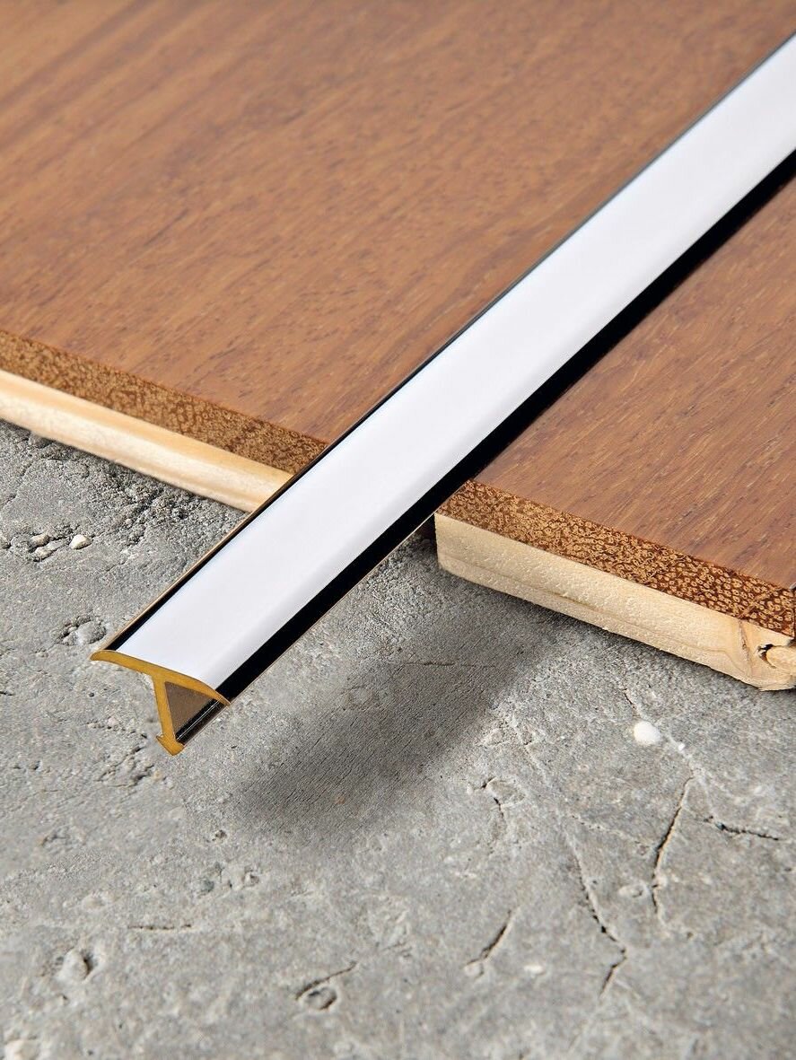 Т образный профиль 15 мм соединитель для пола латунный Progress profilles, Латунь Хромированная мм -1 шт