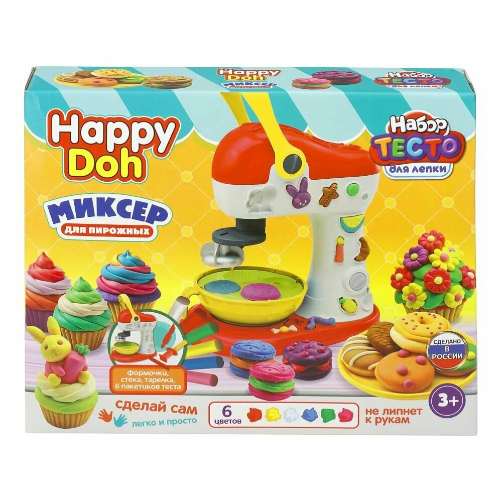 Набор с тестом для лепки Миксер для пирожных , Happy Doh