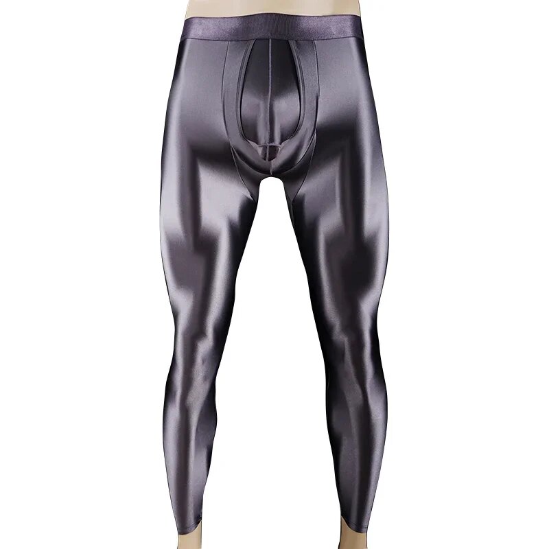 Мужское нижнее белье, сексуальные глянцевые гладкие колготки, зимние леггинсы, мужские блестящие термобрюки