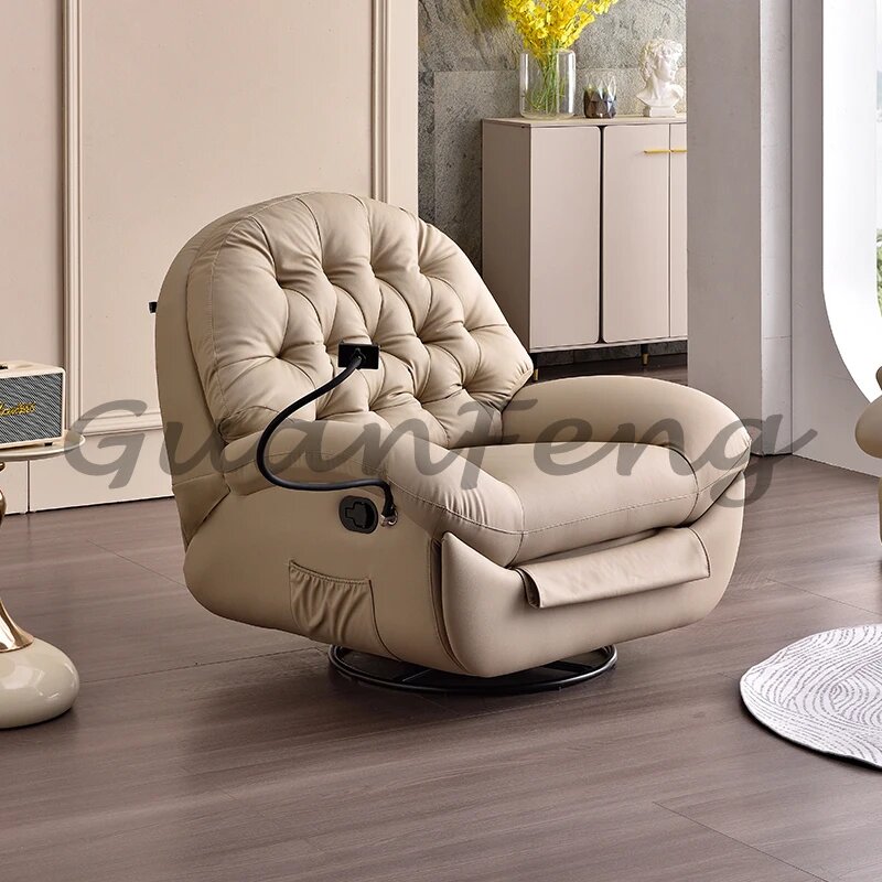 Вращающееся электрическое кресло для гостиной, подлокотник, диван для отдыха, Khaki electric