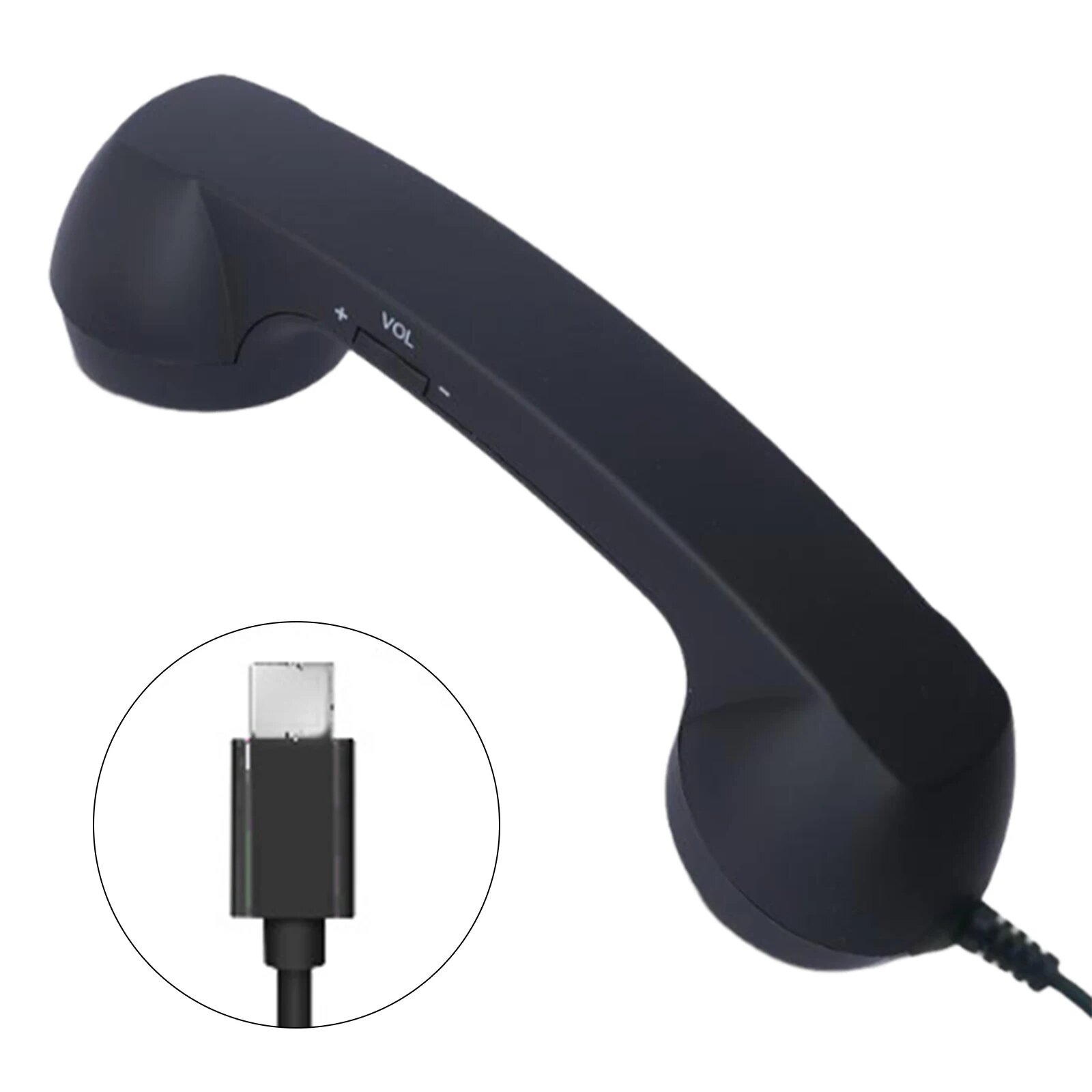 Ретро телефонная трубка USB-C для iPhone черный