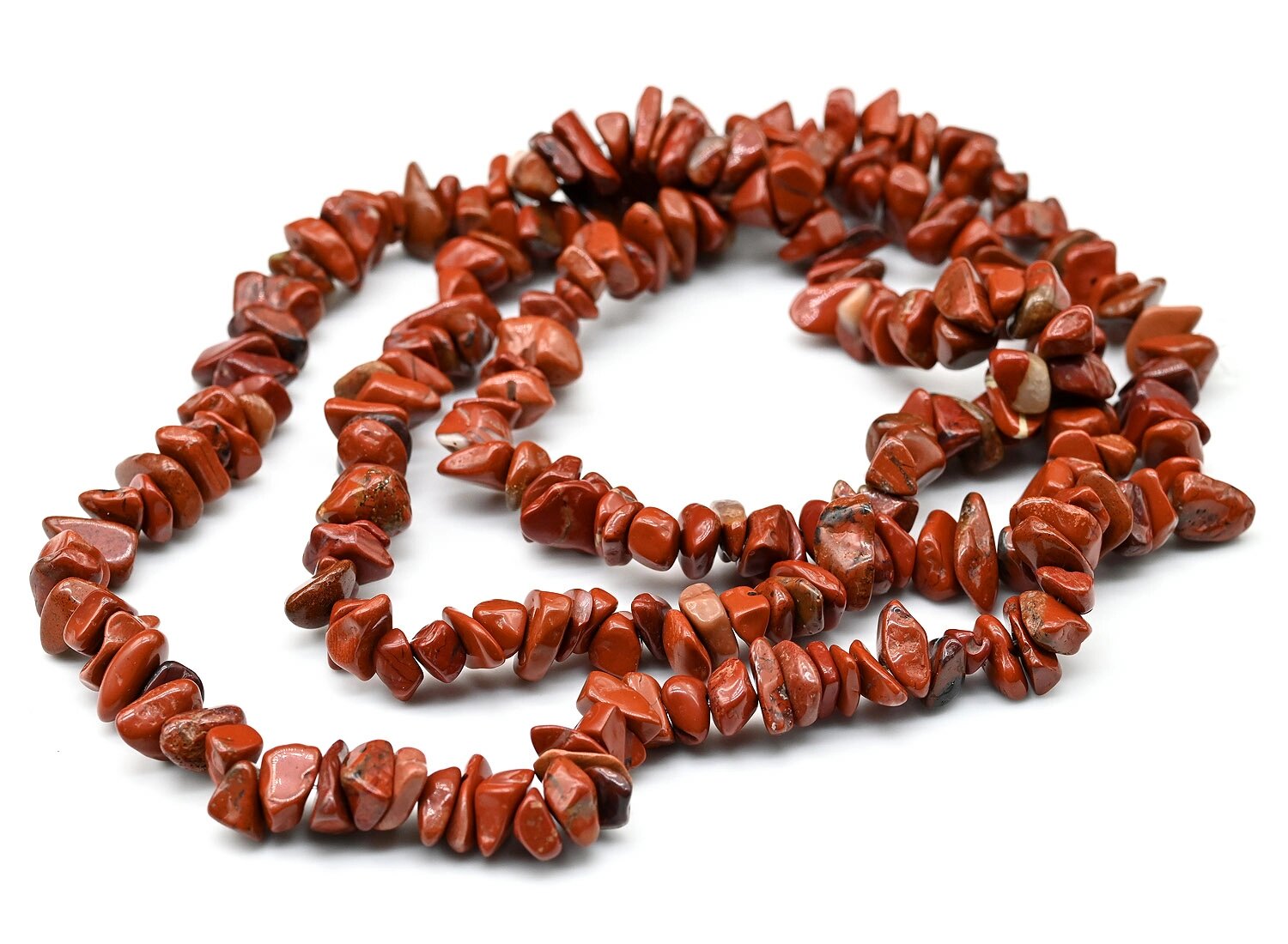 Бусы крошка 80см из яшмы красной .