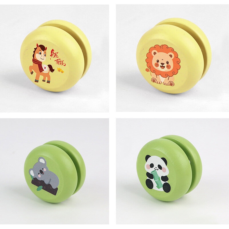 Мультяшный йо-йо для младших школьников, детская игрушка-йо-йо в подарок для мальчиков и девочек, деревянный йо-йо оптом.
