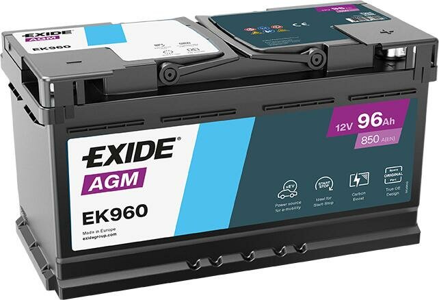 Аккумулятор автомобильный EXIDE Start-Stop AGM EK960 96.0 Ah 850 A ОП (353х175х190) L5 353x175x190