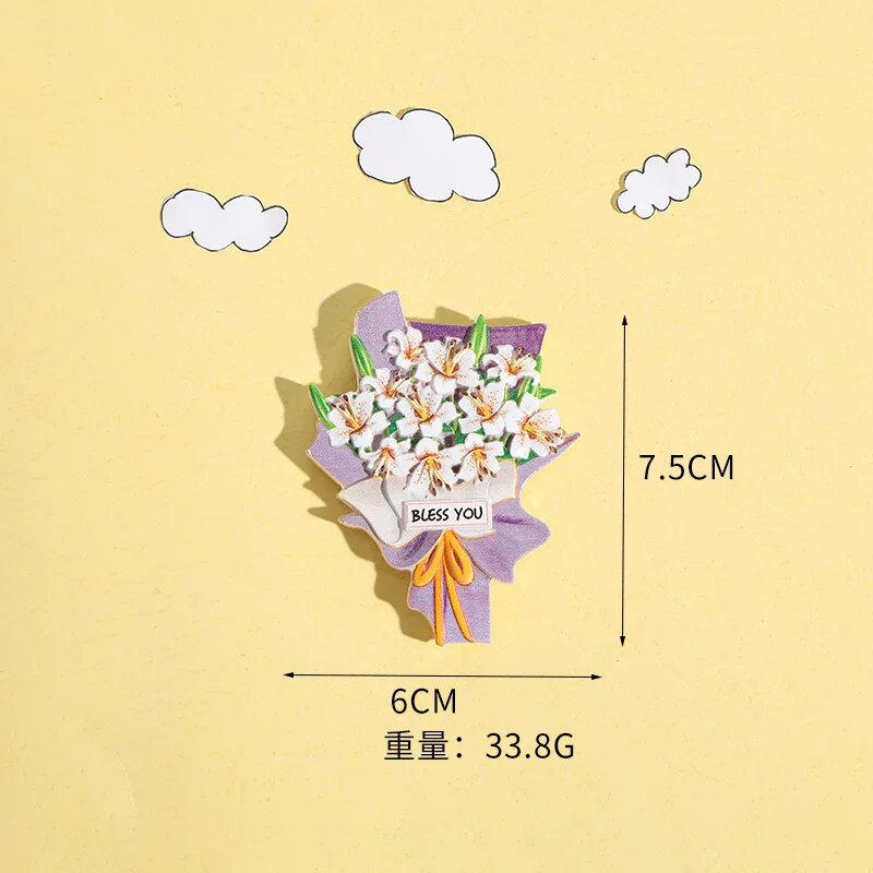 Магнитные наклейки с цветами из смолы Lily Bless You