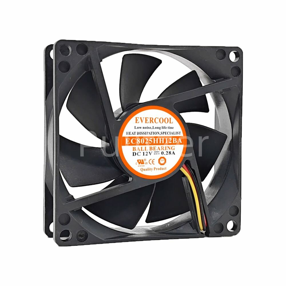 Вентилятор охлаждения EC8025HH12BA 80*80*25 мм 12 В 0.28A 3,36 Вт 3200 об/мин