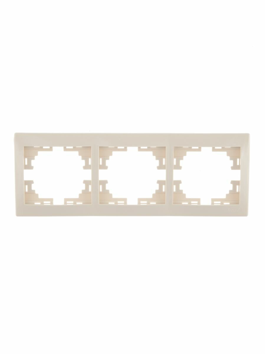 Рамка 3-м Mira горизонт. крем. LEZARD 701-0300-148