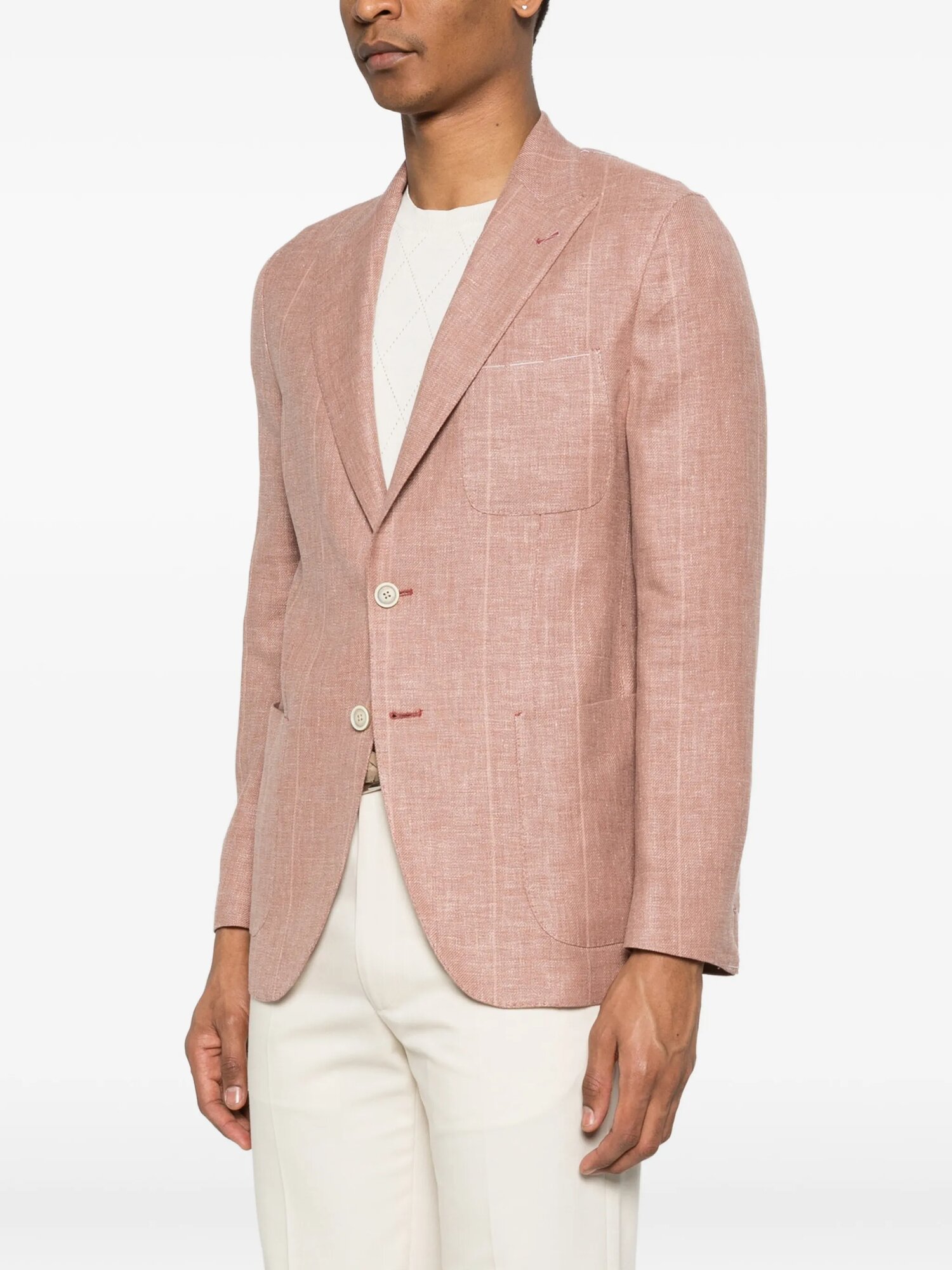 Пиджак Eleventy Check button blazer, размер 50, pink — фото 1