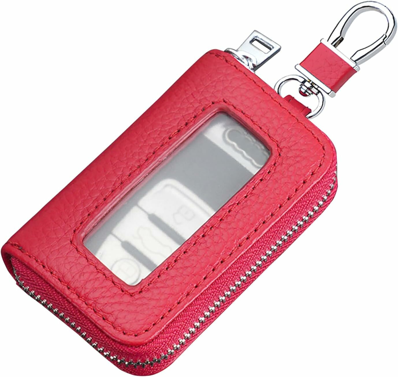 Держатель автомобильного брелока, универсальный чехол для брелока из натуральной кожи с лентой-липучкой, держатель автом