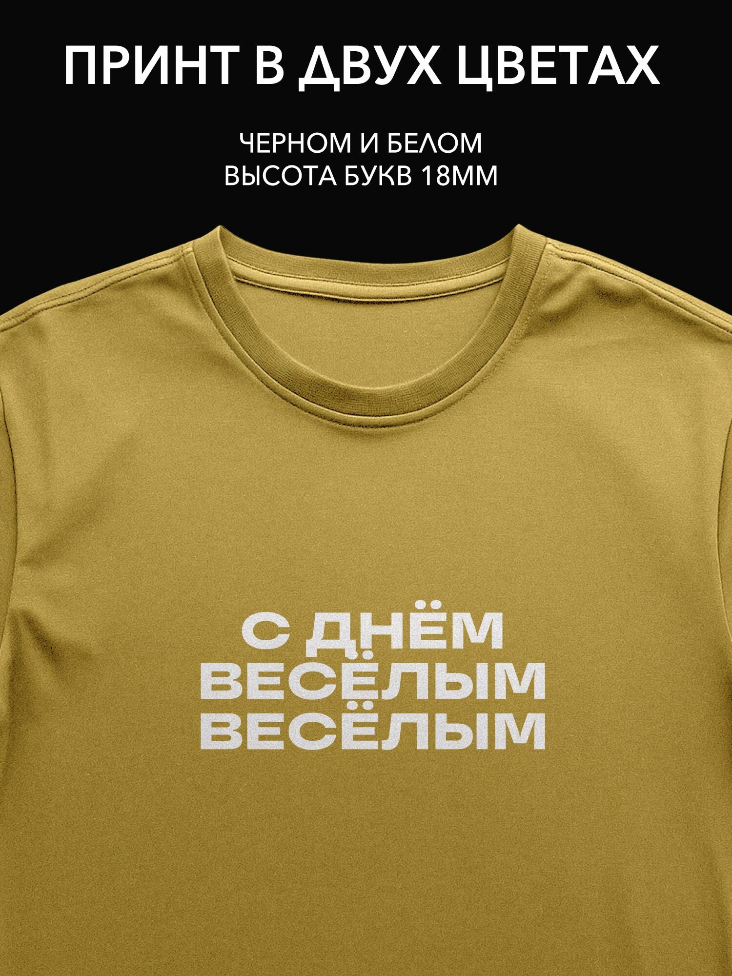 Термопринт надпись "С днём весёлым весёлым" для одежды на детский день рождения - уникальный стильный аксессуар для праздника!