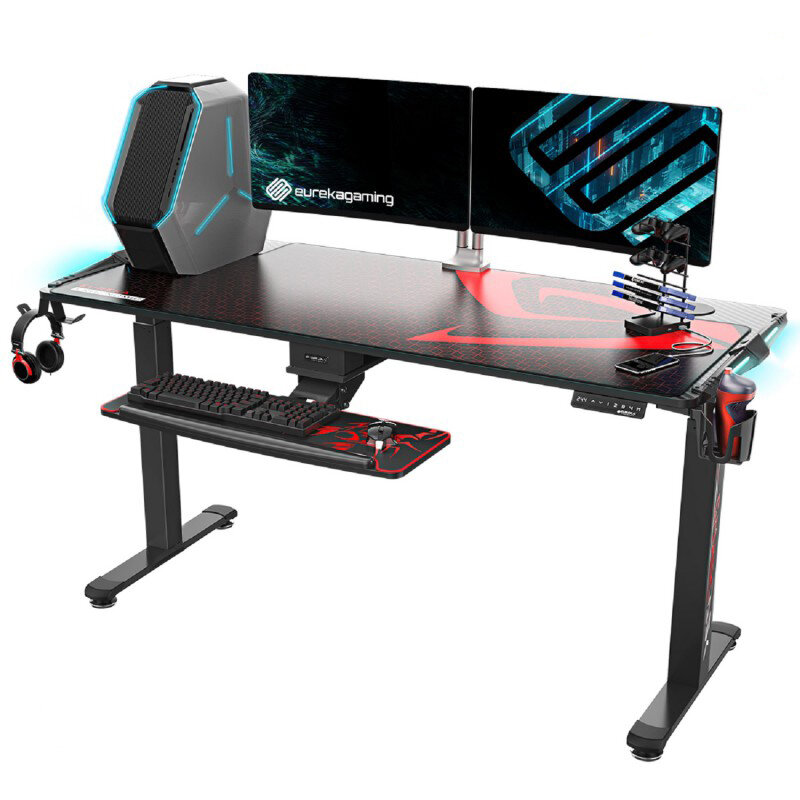 Стол для для компьютера c электрической регулировкой по высоте и RGB-подсветкой EUREKA ERK-EGD-S62B