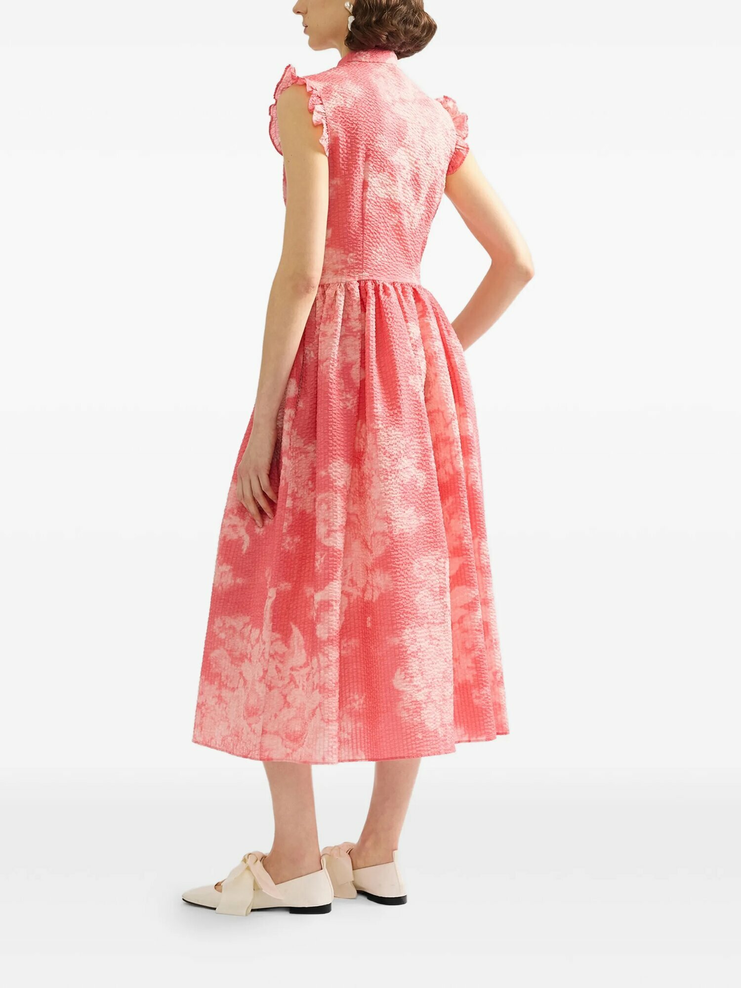 Платье Erdem Floral-pattern midi dress, размер 16, pink — фото 1