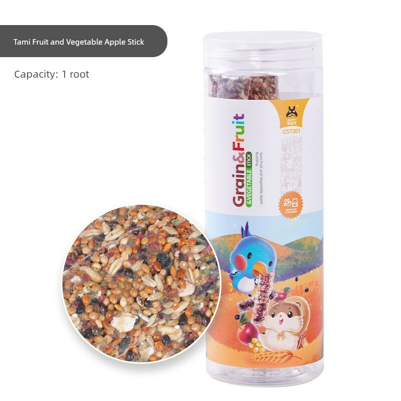 Палочки с просом и яблоком для хомяков с фруктами и овощами - натуральные полезные лакомства для мелких питомцев