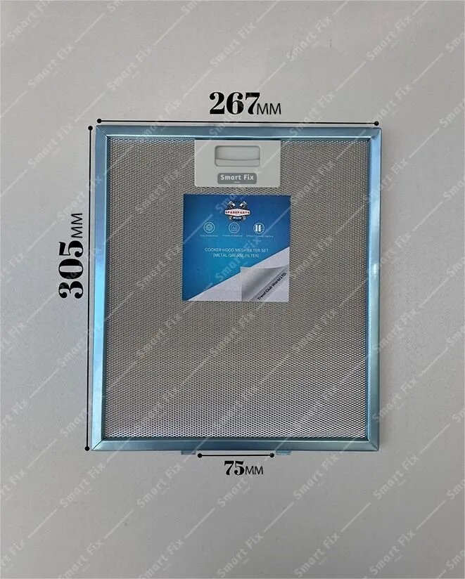 3 шт. 480122102168 Масляный фильтр вытяжки 305 x 267 мм Elica, AEG, Whirlpool, KIT0010805, Electrolux, Bauknecht