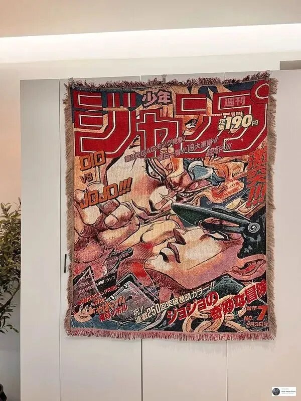 Гобелен JOJO, 130х130 см, для дома, аниме принт, мягкий материал софт, декор для стен, китайское производство