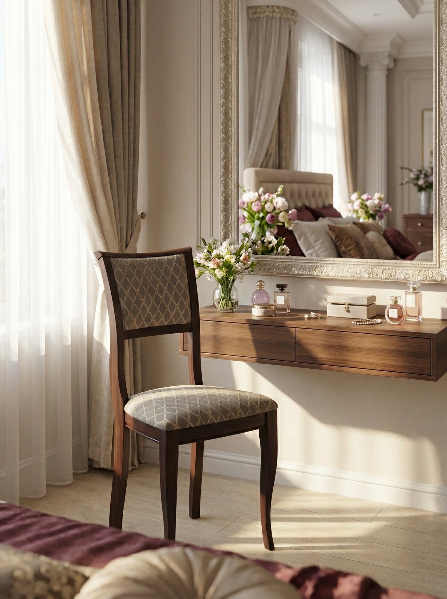 Стул кухонный Мебелик Алдрин мягкий, деревянный, цвет орех, ткань Palermo