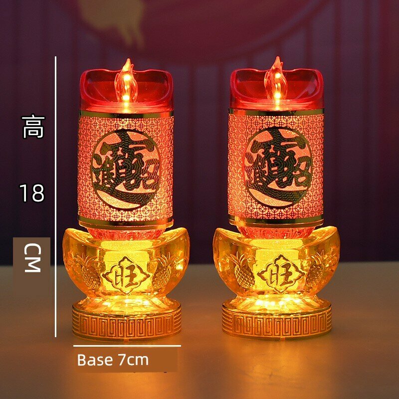 Электрические свечи для Бога Богатства, электрические подсвечники, вечные лампы, лампы для жертвоприношений,
