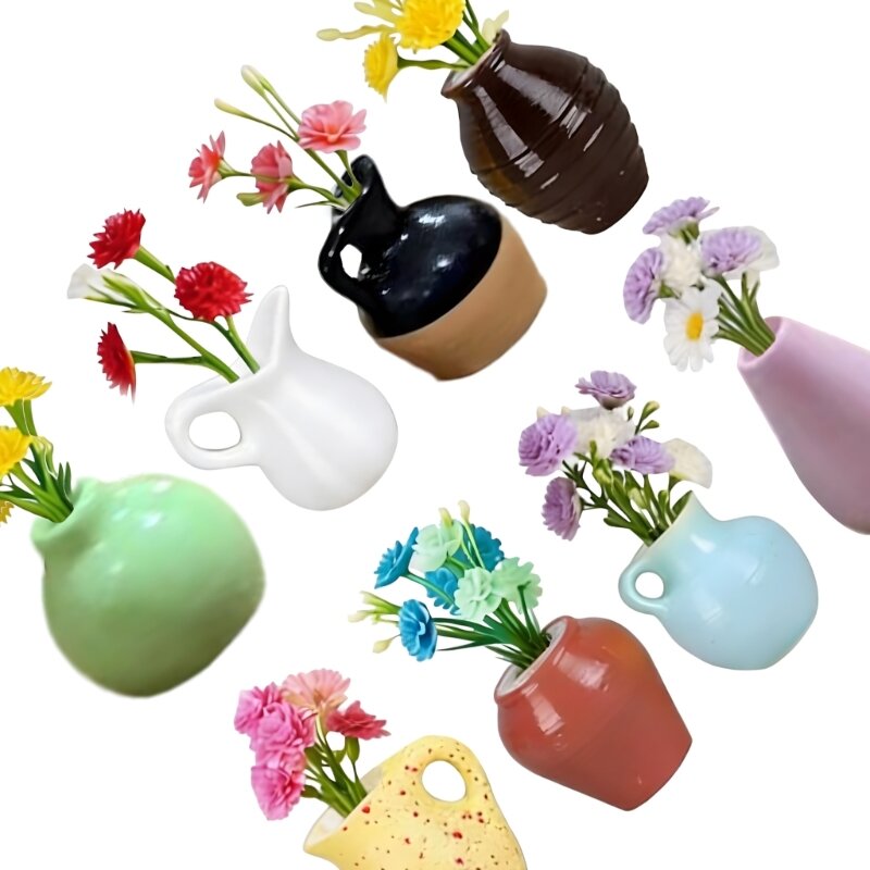 8PCS Elegant Mini Container Items Simple Synthetic Top For Refrigerator Cabinet Storage Decoration