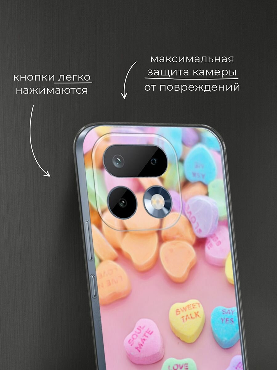 Чехол на Realme 16 Pro / Реалме 16 Про с принтом Конфетки сердечки 2 — фото 1