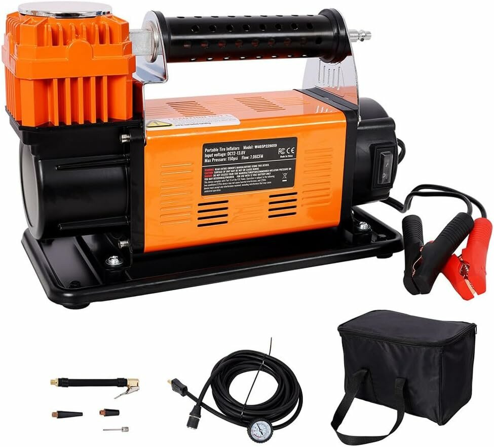 Воздушный компрессор 2 В для тяжелых условий эксплуатации, насос для подкачки шин 50 фунтов на квадратный дюйм с маномет