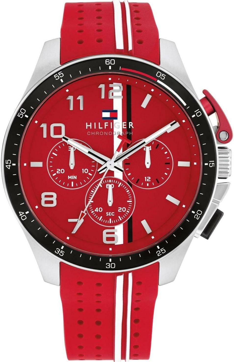 Наручные часы TOMMY HILFIGER, белый, красный, серебряный — фото 1