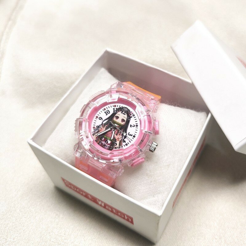 Детский электронные часы водонепроницаемые с подсветкой и вспышкой для повседневного использования и подарка стиль а