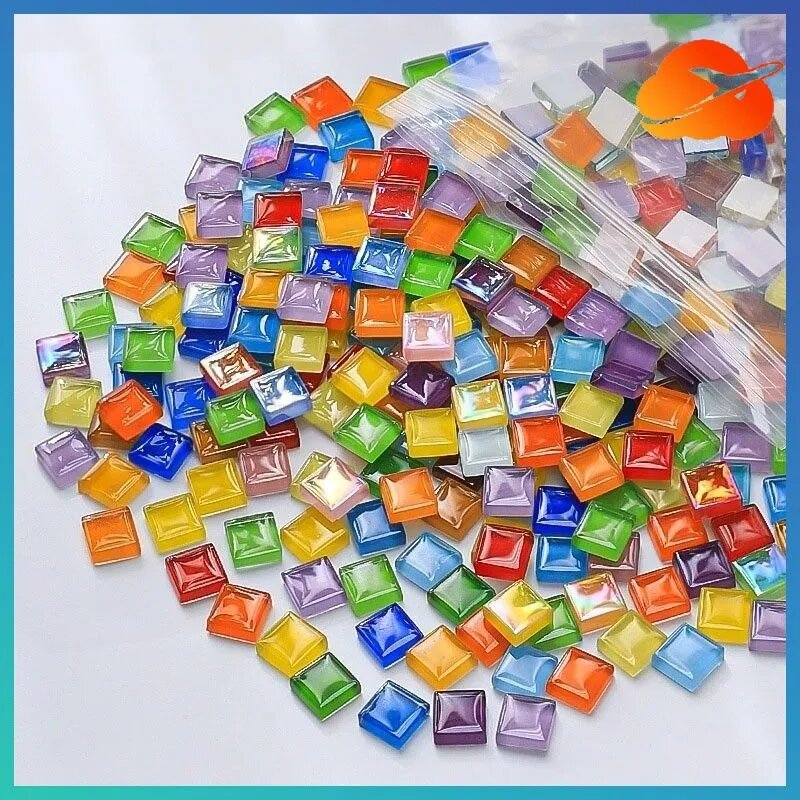 Стеклянная мозаика Многоцветный 10х10х4мм, Сделай сам Наборы для самостоятельного изготовления