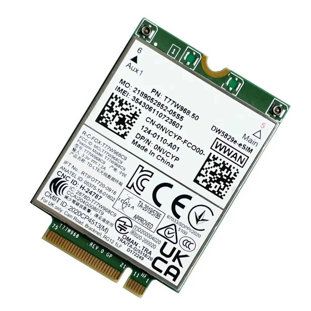 T77W968.50 DW5829e-ESIM Модуль Модема M.2 4G Для Ноутбука Dell 7320 7330