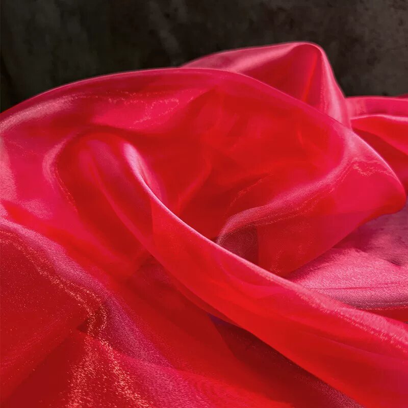 Блестящая кристаллическая тюлевая ткань, водянистая, сказочно-прозрачная сетчатая ткань для фона, для одежды Ханьфу,