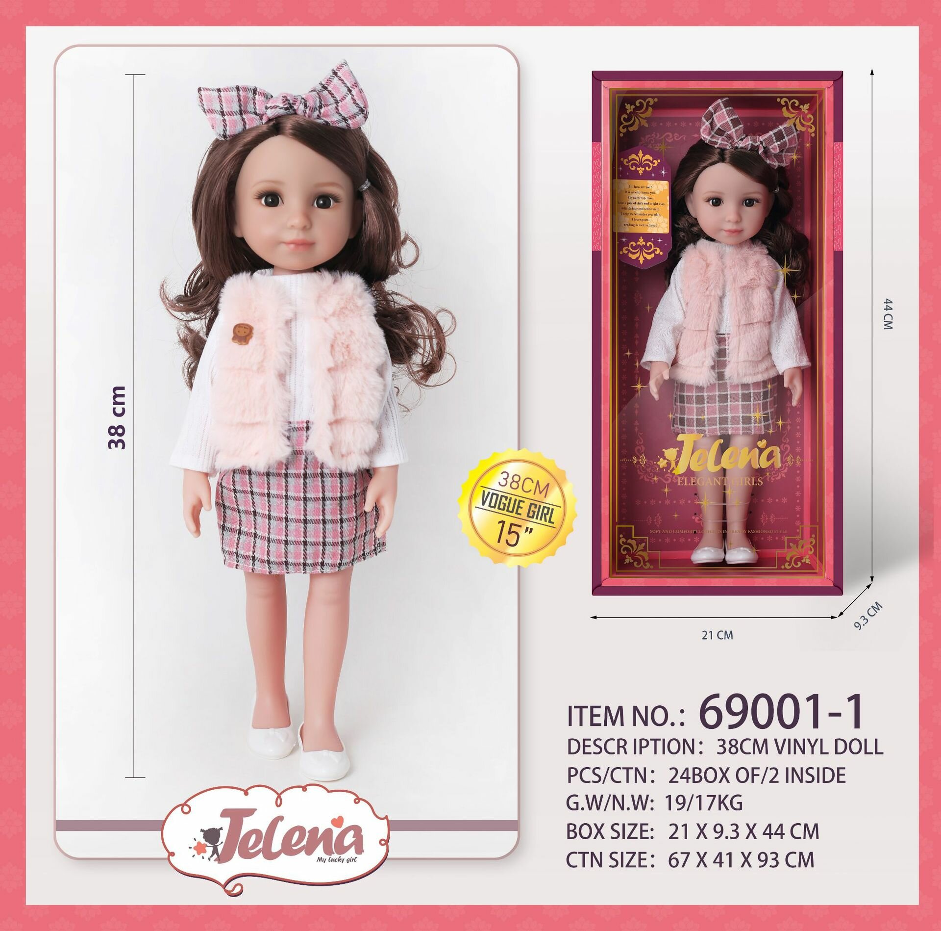 Новая 15-дюймовая экологически чистая виниловая кукла-игрушка Елена Juguete Игрушка