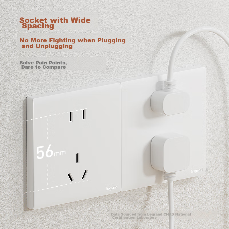 LEGRAND Jianyue Series белая керамическая розетка 86 типа 10A пять розеток с одиночным выключателем Тип：Пять розеток с