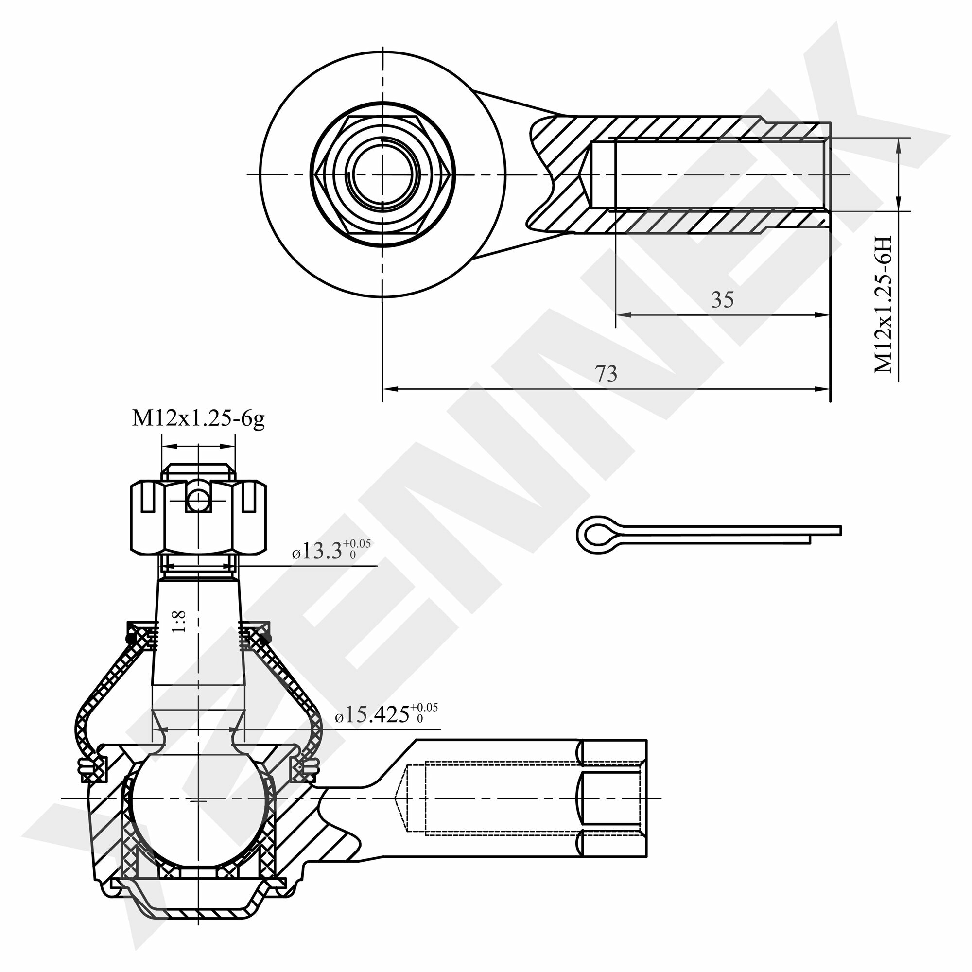 Наконечник рулевой, левый/правый MAZDA 121 2 90-97