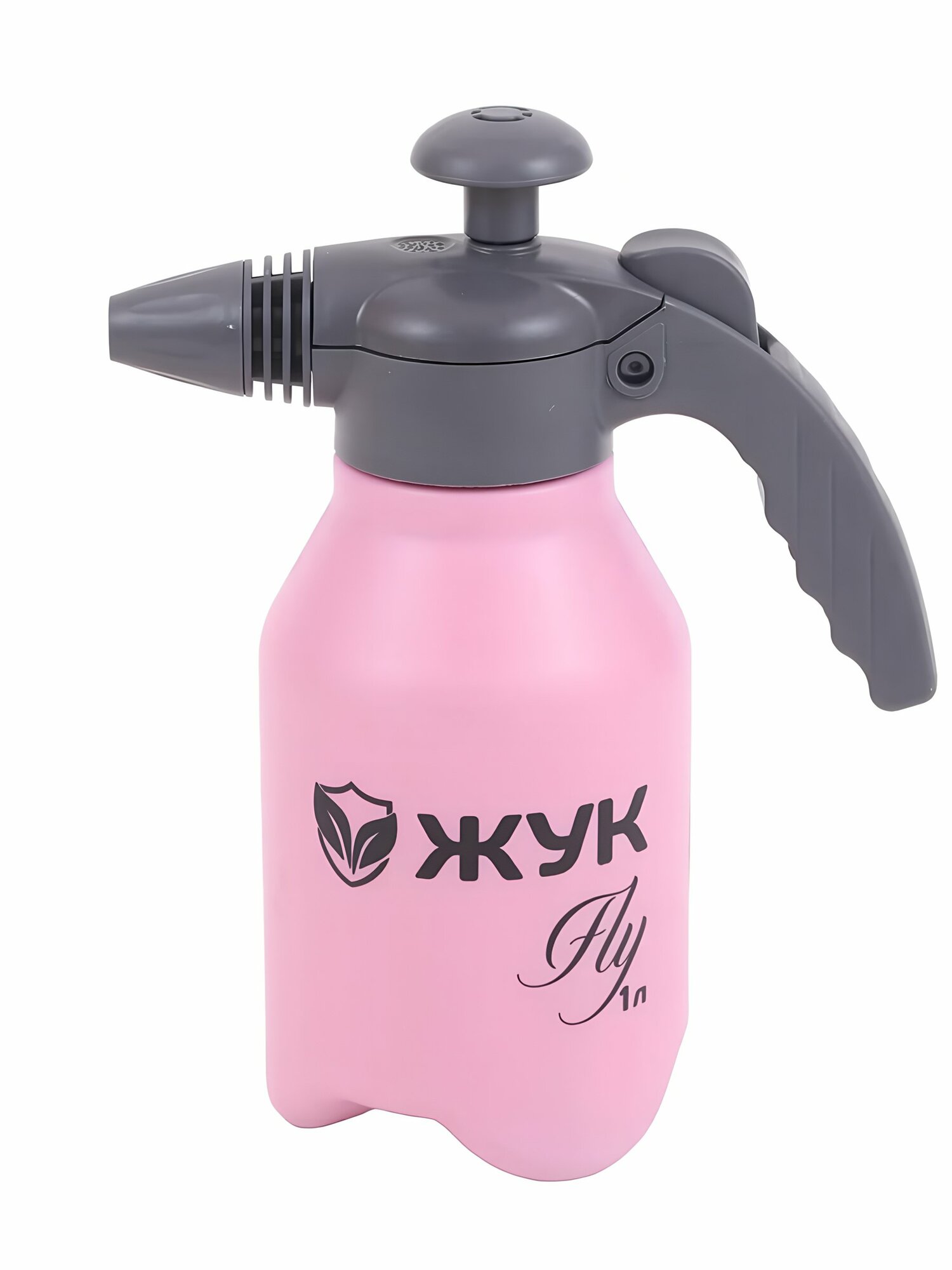 Опрыскиватель садовый Жук Fly 1 л, ручной помповый распылитель для цветов и растений, розовый пластик, 9897-00
