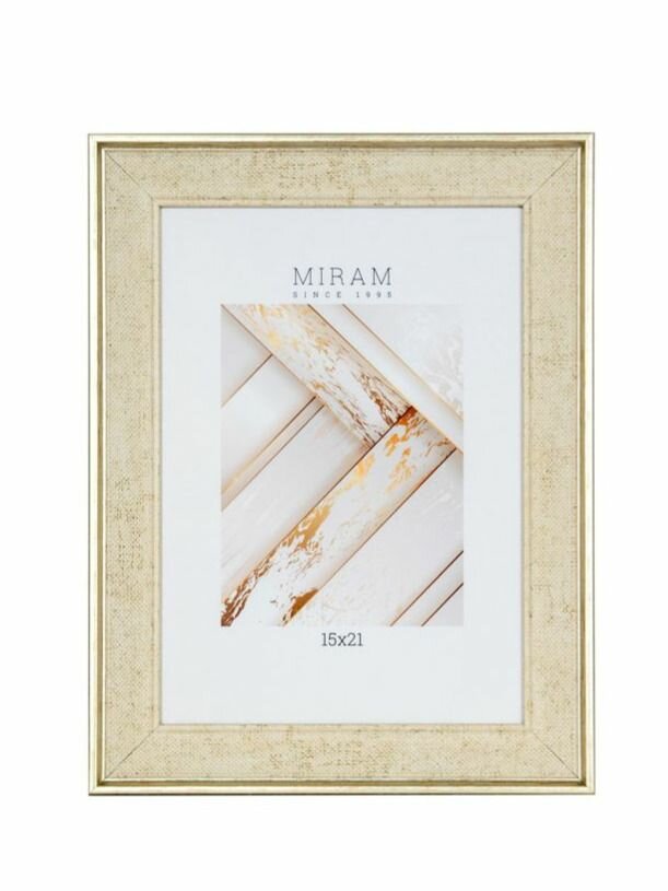 Фоторамка MIRAM, бежевая, 15х21см, настольная, прищепки, пластик