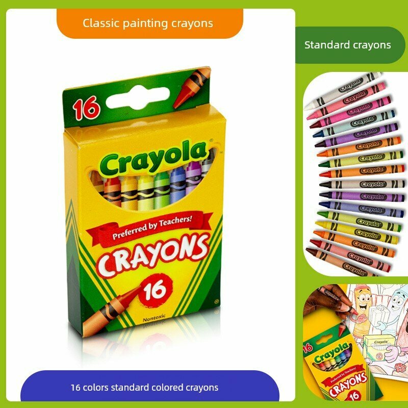 Набор восковых карандашей Crayola 16 цветов для малышей - безопасные художественные принадлежности для дошкольников