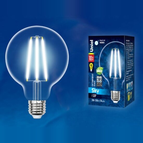 Светодиодная лампа Uniel LED-G95-10W/4000K/E27/CL PLS02WH