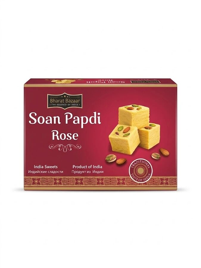 Соан папди (инд. халва) со вкусом розы Bharat Bazaar 250г