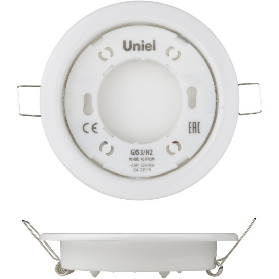 Встраиваемый светильник Uniel (UL-00005051) GX53/H2 White 10 Prom