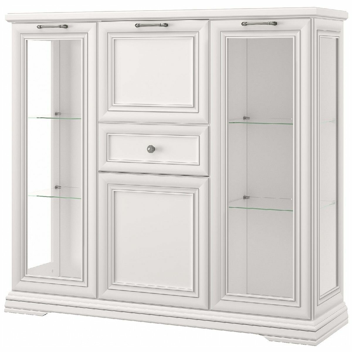 Шкаф с витриной Anrex SEVILLA 2V2D1S, 138,1х127х41,4см, цвет белый