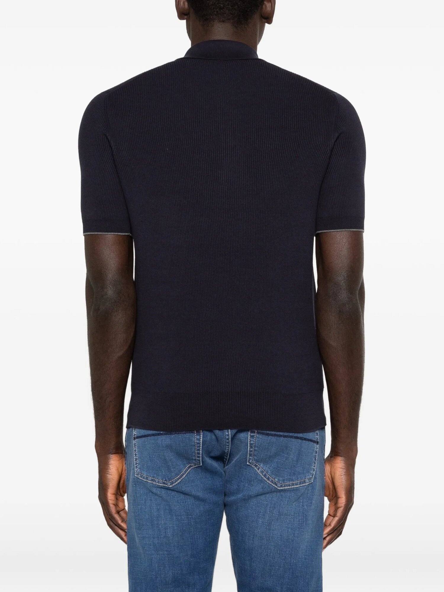 Рубашка BRUNELLO CUCINELLI Ribbed polo shirt, размер 52 — фото 1