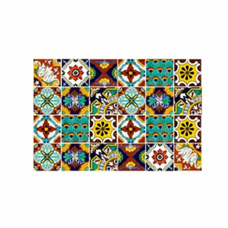1 набор из 24 штук, ретро-плитка, антикварная плитка с яркой пленкой 20х20см-ET229